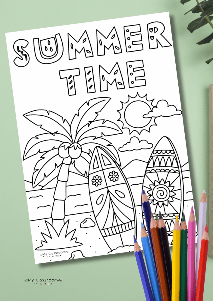 Summer Colouring Pages - The Cassia Box