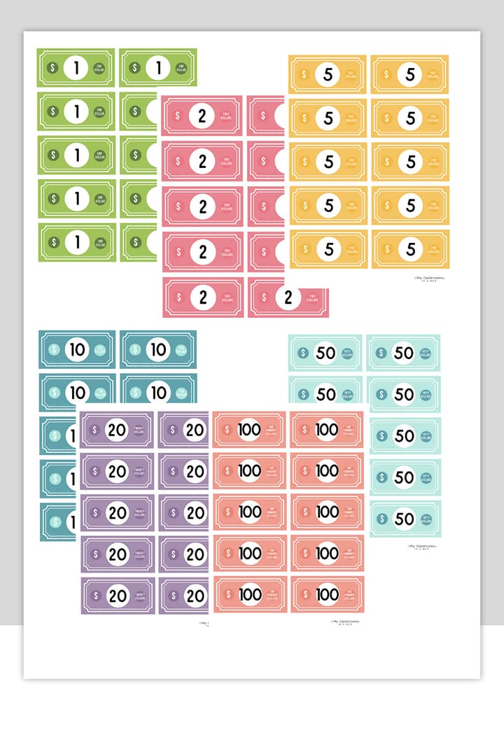 Play Money FREE Printable - Dollars, Pounds and Euros - The Cassia Box