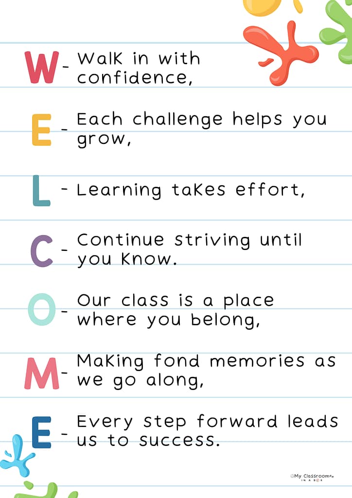 Classroom Welcome Sign Freebie -10 Super Cute Classroom Welcome Posters ...