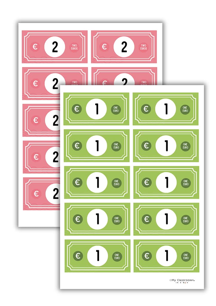 Play Money FREE Printable - Dollars, Pounds and Euros - The Cassia Box